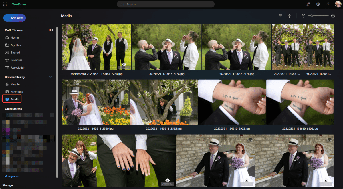 Browsing for media files in OneDrive on the web – One Minute Office Magic