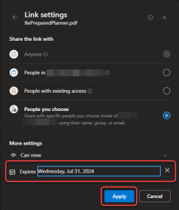 Using Expiration Dates in sharing links – One Minute Office Magic