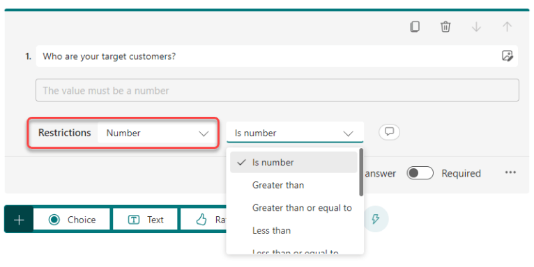 Using Restrictions on open text fields in Microsoft Forms – One Minute ...
