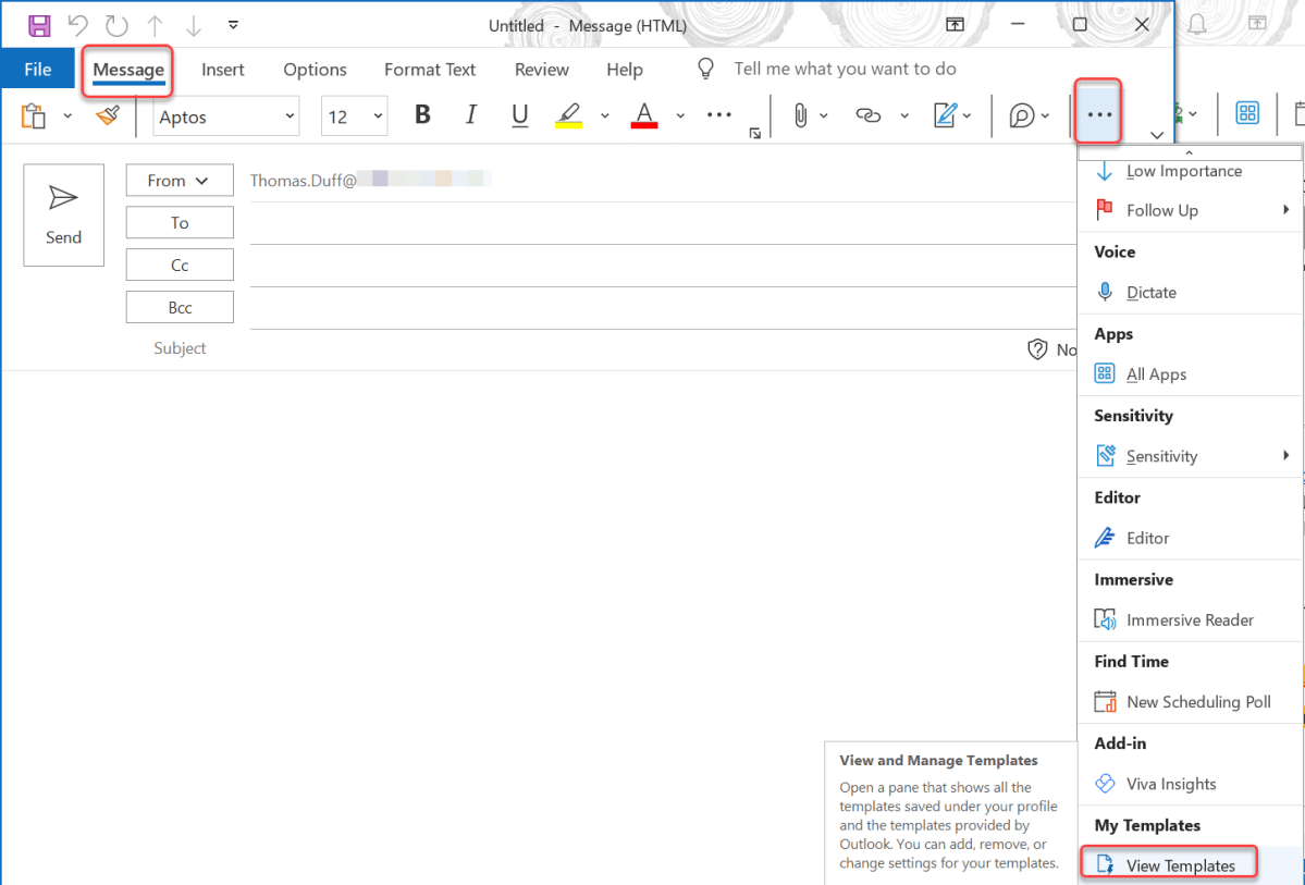 Using the My Templates feature in the Outlook client – One Minute ...