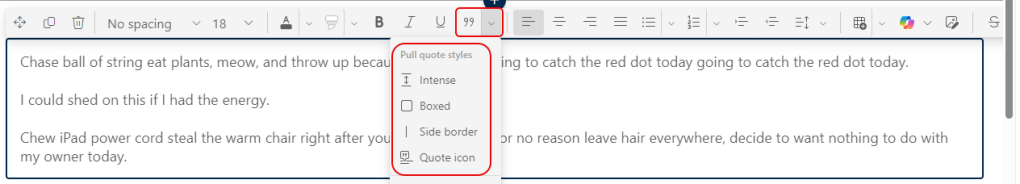 Pull Quotes on a SharePoint page – One Minute Office Magic
