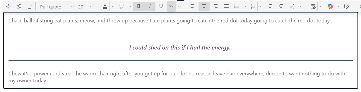 Pull Quotes on a SharePoint page – One Minute Office Magic