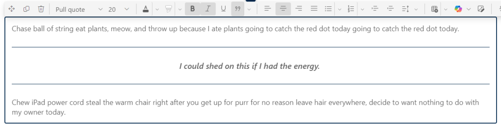 Pull Quotes on a SharePoint page – One Minute Office Magic