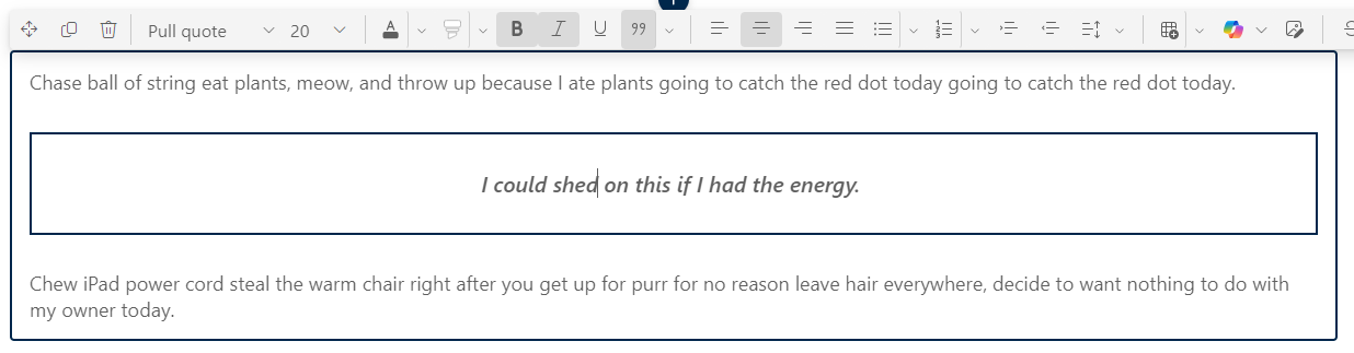 Pull Quotes on a SharePoint page – One Minute Office Magic