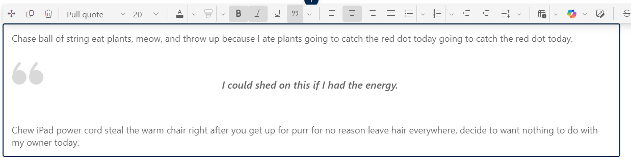 Pull Quotes on a SharePoint page – One Minute Office Magic