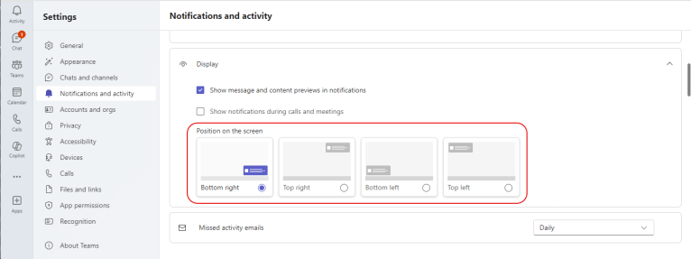 Changing the placement of your Microsoft Teams notifications – One ...