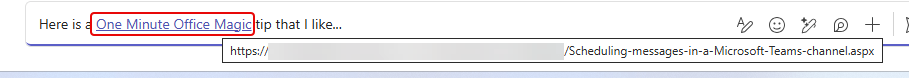 Adding a hyperlink in a Teams message – One Minute Office Magic