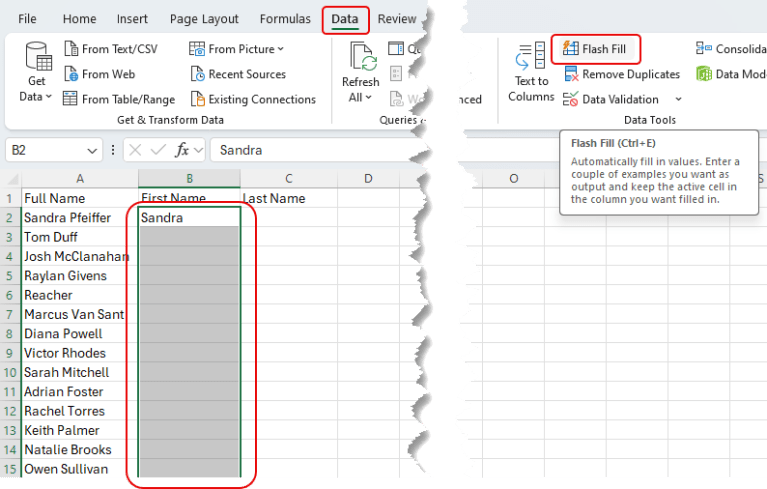 Using Flash Fill in Excel – One Minute Office Magic