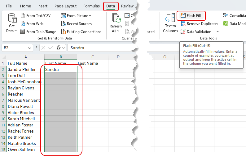 Using Flash Fill in Excel – One Minute Office Magic
