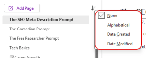 Sorting pages in a OneNote section – One Minute Office Magic