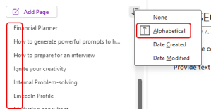 Sorting pages in a OneNote section – One Minute Office Magic