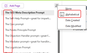 Sorting pages in a OneNote section – One Minute Office Magic