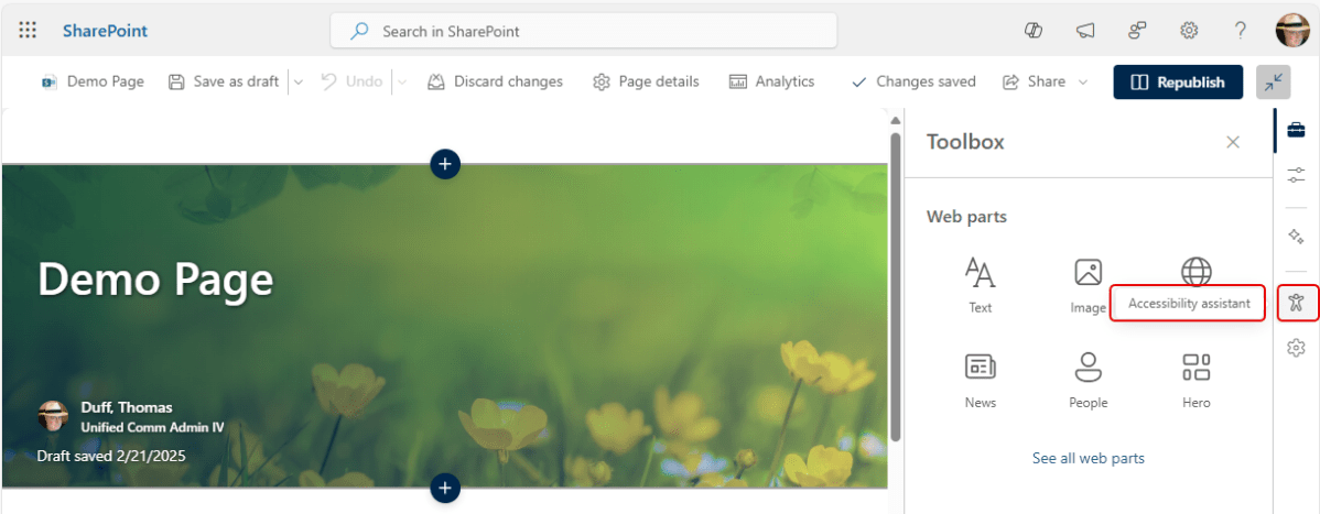 Using the Accessibility Assistant on SharePoint pages – One Minute ...