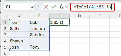 Combining Excel columns with the ToCol function – One Minute Office Magic