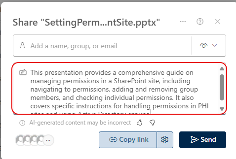 Sharing files along with a Copilot summary – One Minute Office Magic