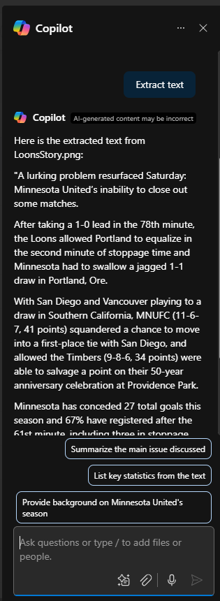 Extracting text from an image using Copilot – One Minute Office Magic
