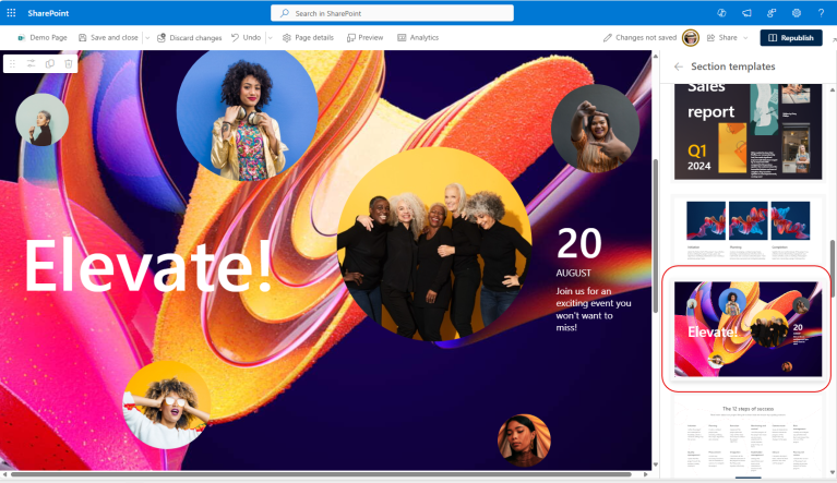 Using Section Templates on a SharePoint page – One Minute Office Magic