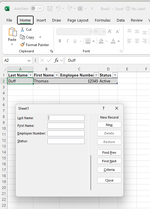 Using a Data Entry Form in Microsoft Excel – One Minute Office Magic