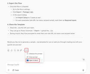 Opening your Copilot prompt output in Microsoft Word – One Minute Office Magic