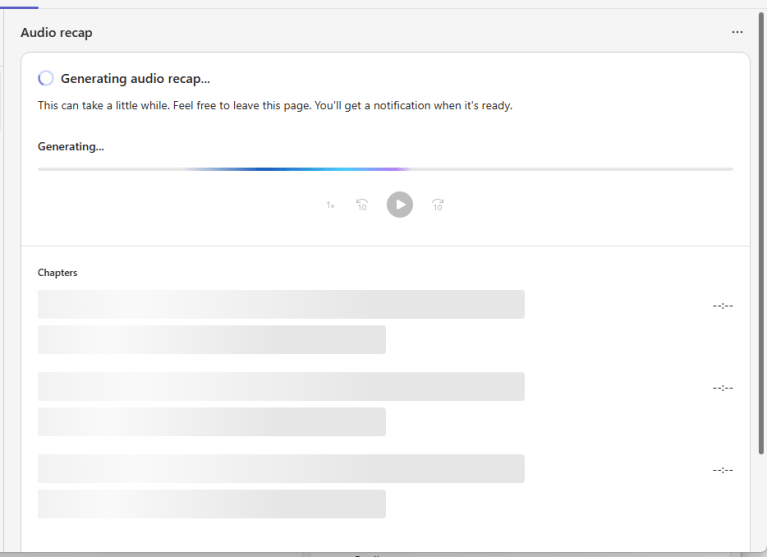 Getting Audio Recaps from Microsoft Teams meetings – One Minute Office ...