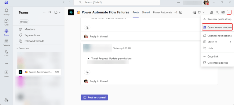 Microsoft Teams – Open channels in dedicated windows – One Minute ...