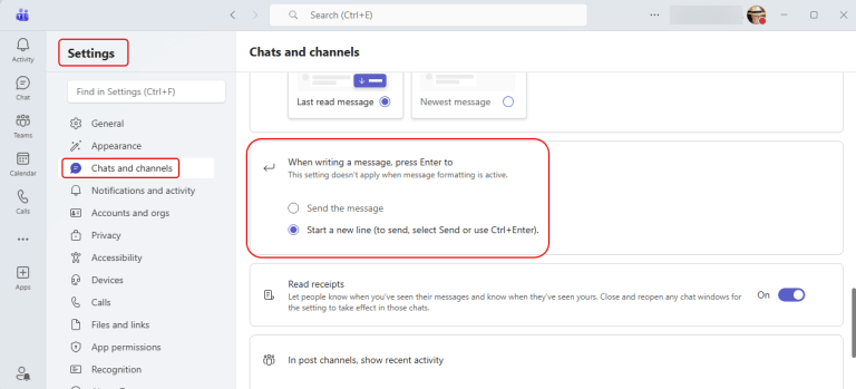 Microsoft Teams: Choose your “Enter” key behavior in Teams Chat ...
